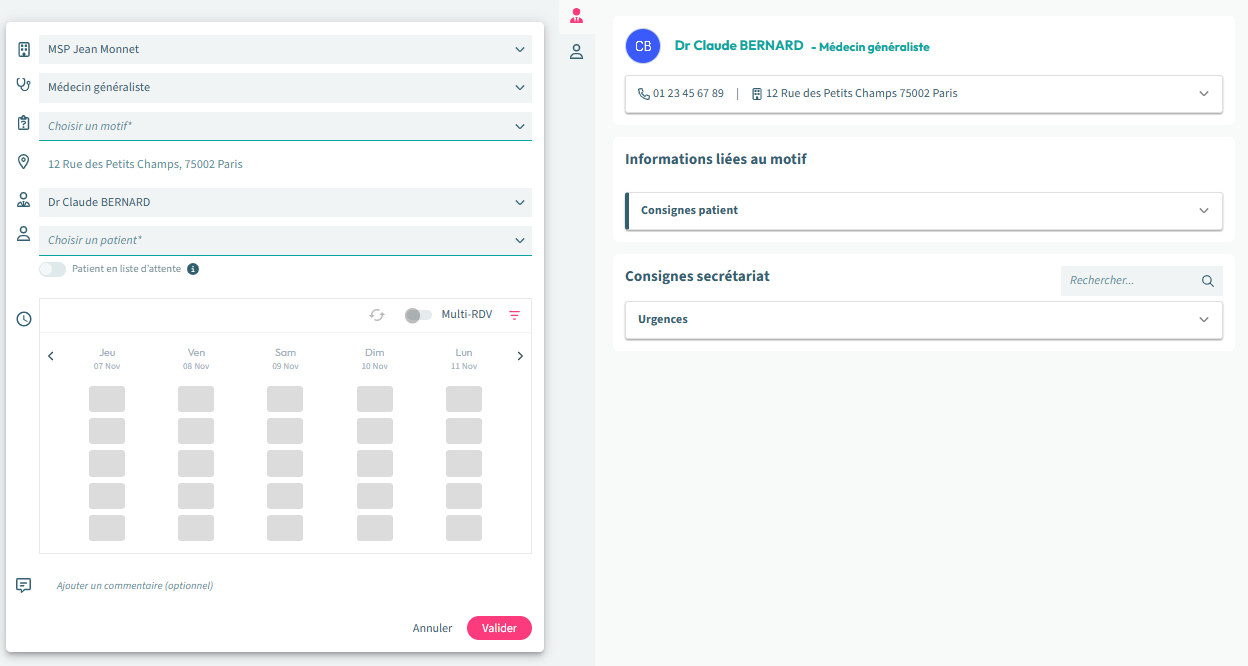 Poser un rendez-vous à partir de la fenêtre de prise de rendez-vous assistée – Maiia - Centre d'aide